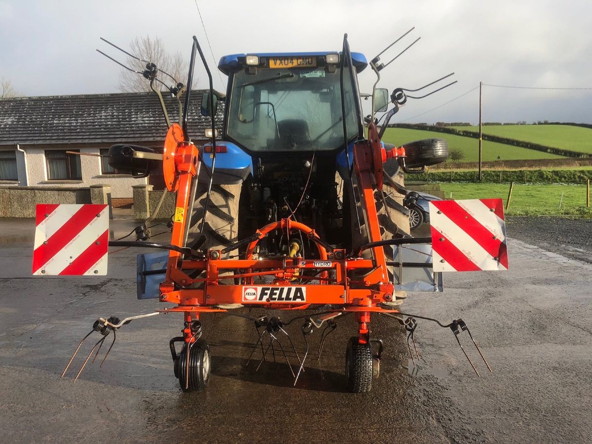 Fella 4 Rotor Tedder with head land steering - Colin Cantley Farm Machinery